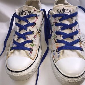 Converse | Shoes | Rare Converse Distressed Graffiti Logo Chucks | Poshmark